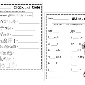 Phonics Foundations - Level 2 Unit 16 Phonics Word Work Packet - Etsy