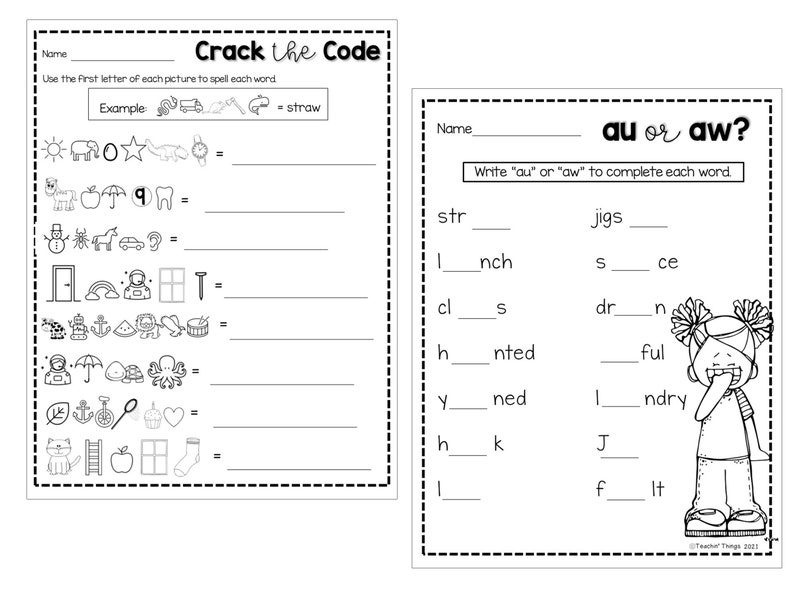Phonics Foundations - Level 2 Unit 16 Phonics Word Work Packet - Etsy