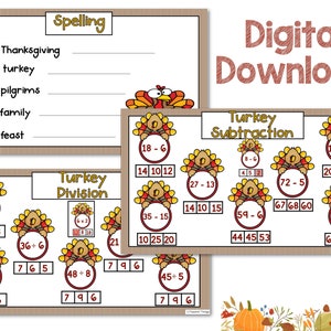 Thanksgiving Digital Activities for Kids - Etsy