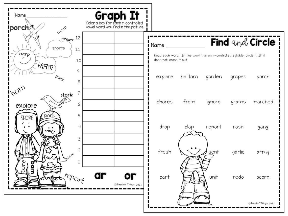 Phonics Foundations Level 2 Unit 8 Word Work Packet - R-controlled ...