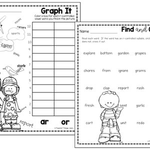 Phonics Foundations Level 2 Unit 8 Word Work Packet - R-controlled ...