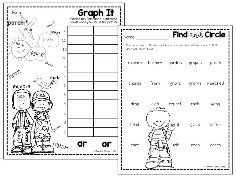 Phonics Foundations Level 2 Unit 8 Word Work Packet - R-controlled ...