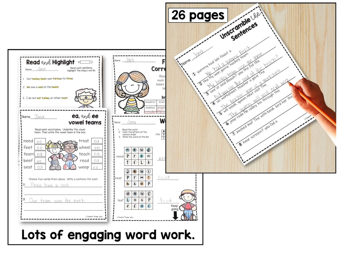 Phonics Foundations - Level 2 Unit 11 Phonics Word Work Packet - Etsy