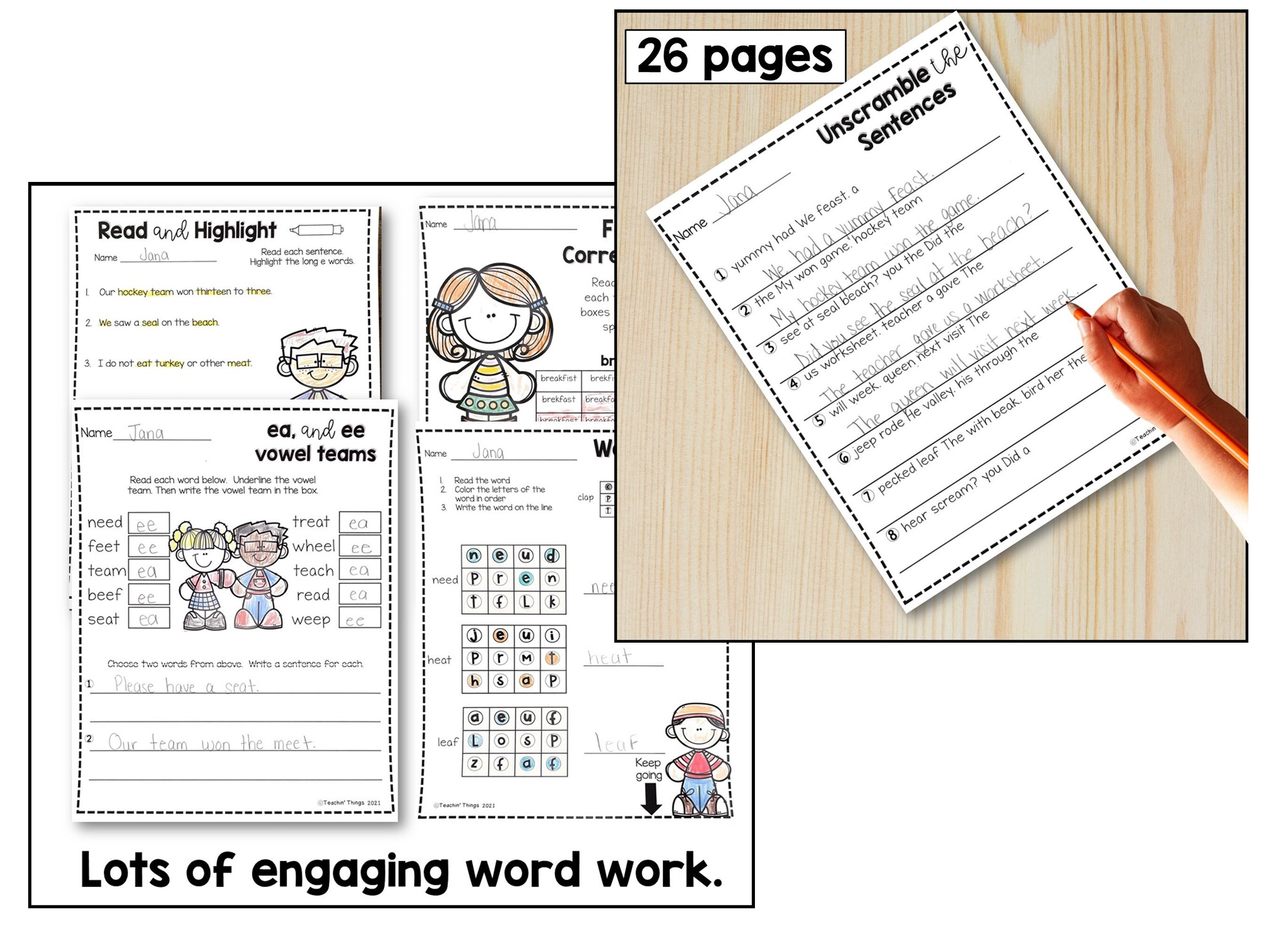 Phonics Foundations - Level 2 Unit 11 Phonics Word Work Packet - Etsy