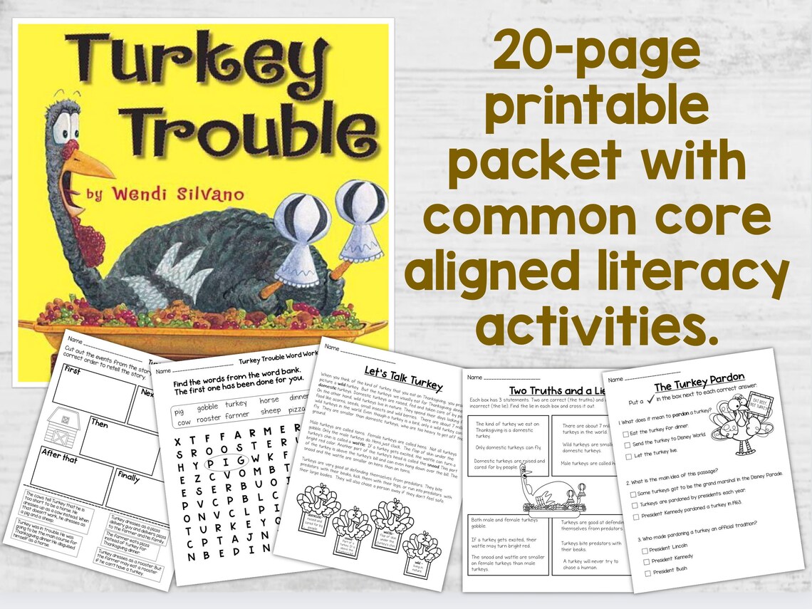Turkey Trouble Companion Pack - Print and Digital Thanksgiving ...