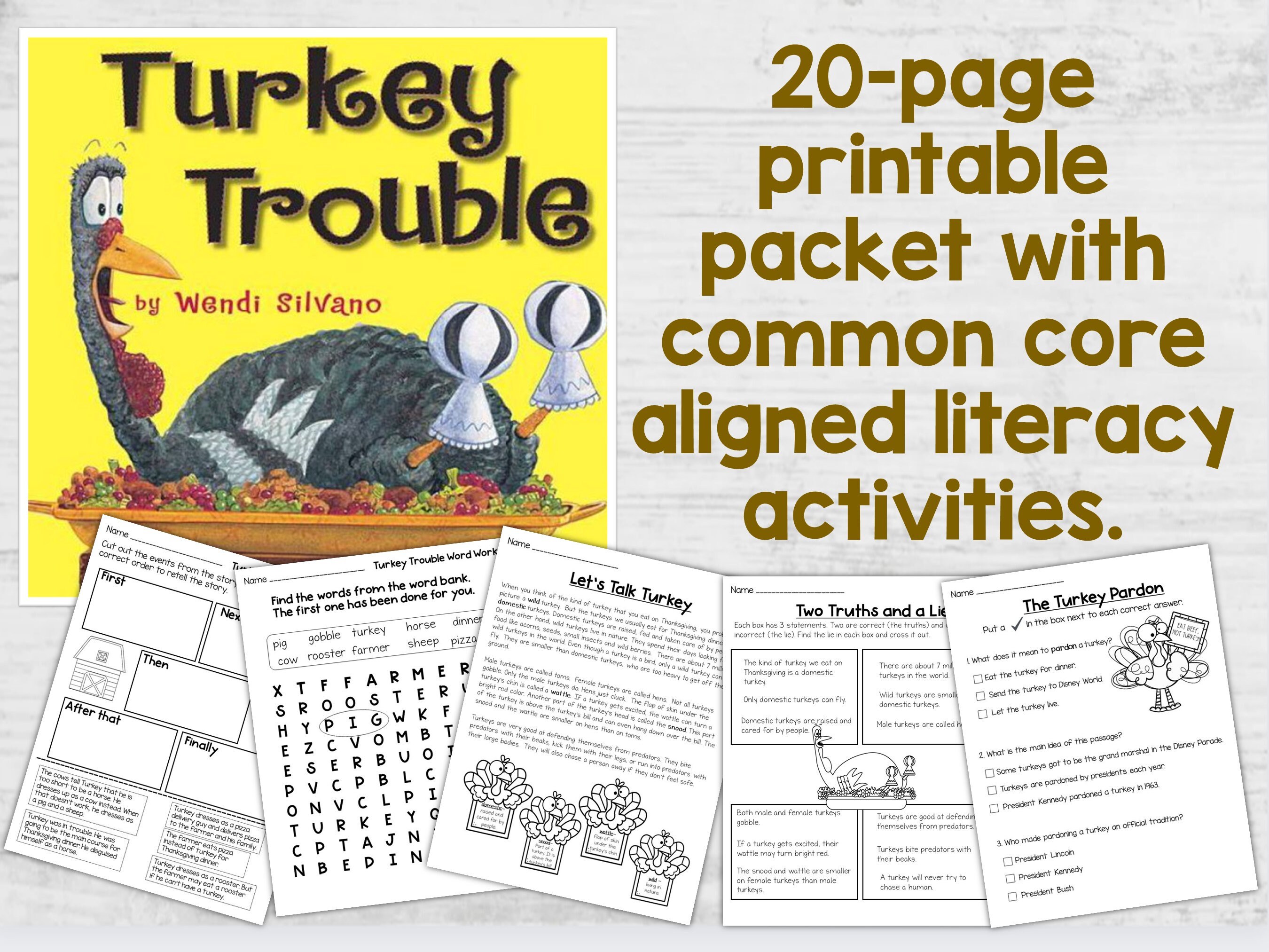 Turkey Trouble Companion Pack - Print and Digital Thanksgiving ...