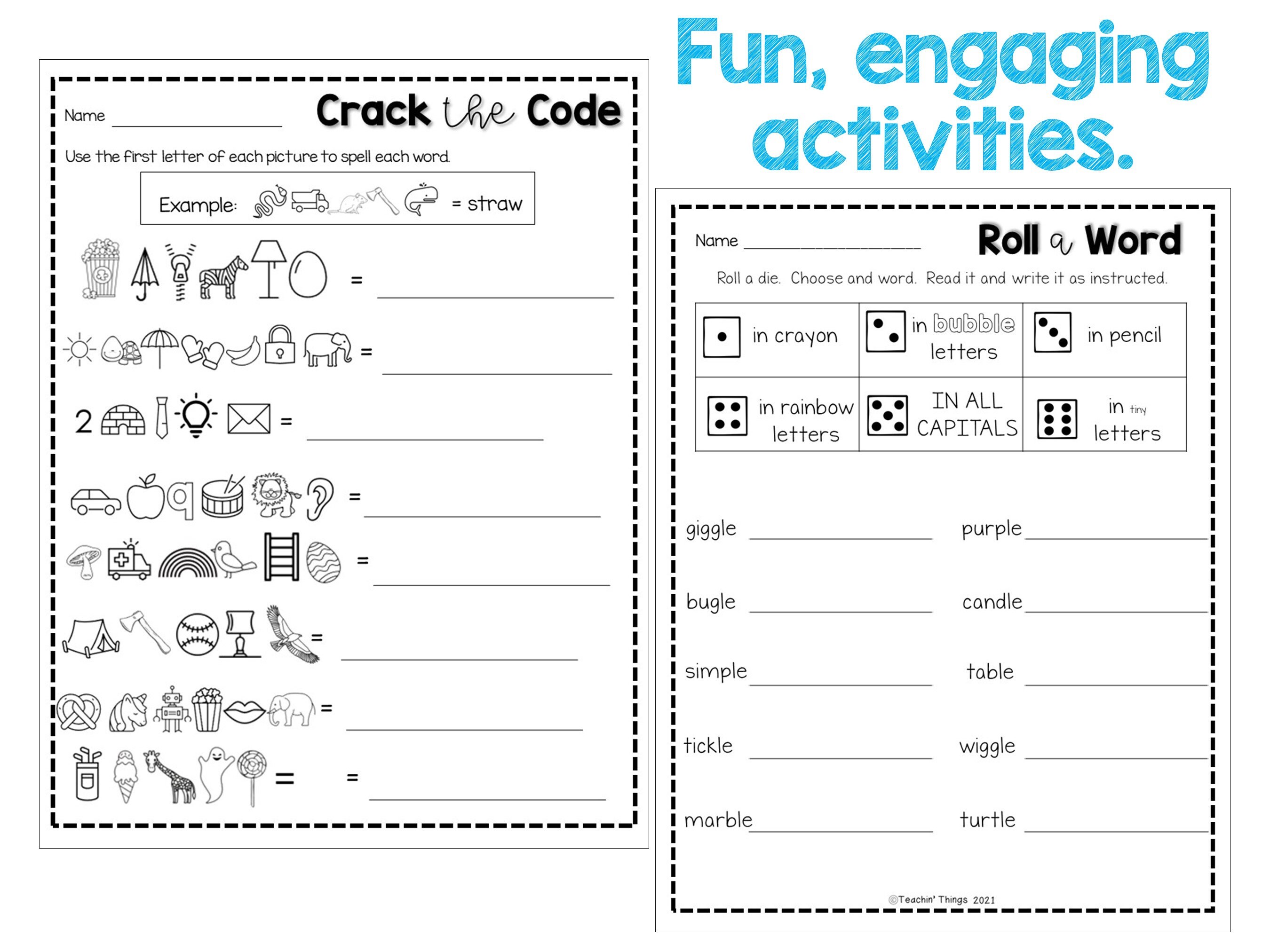 Phonics Foundations - Level 2 Unit 17 Phonics Word Work Packet - Etsy
