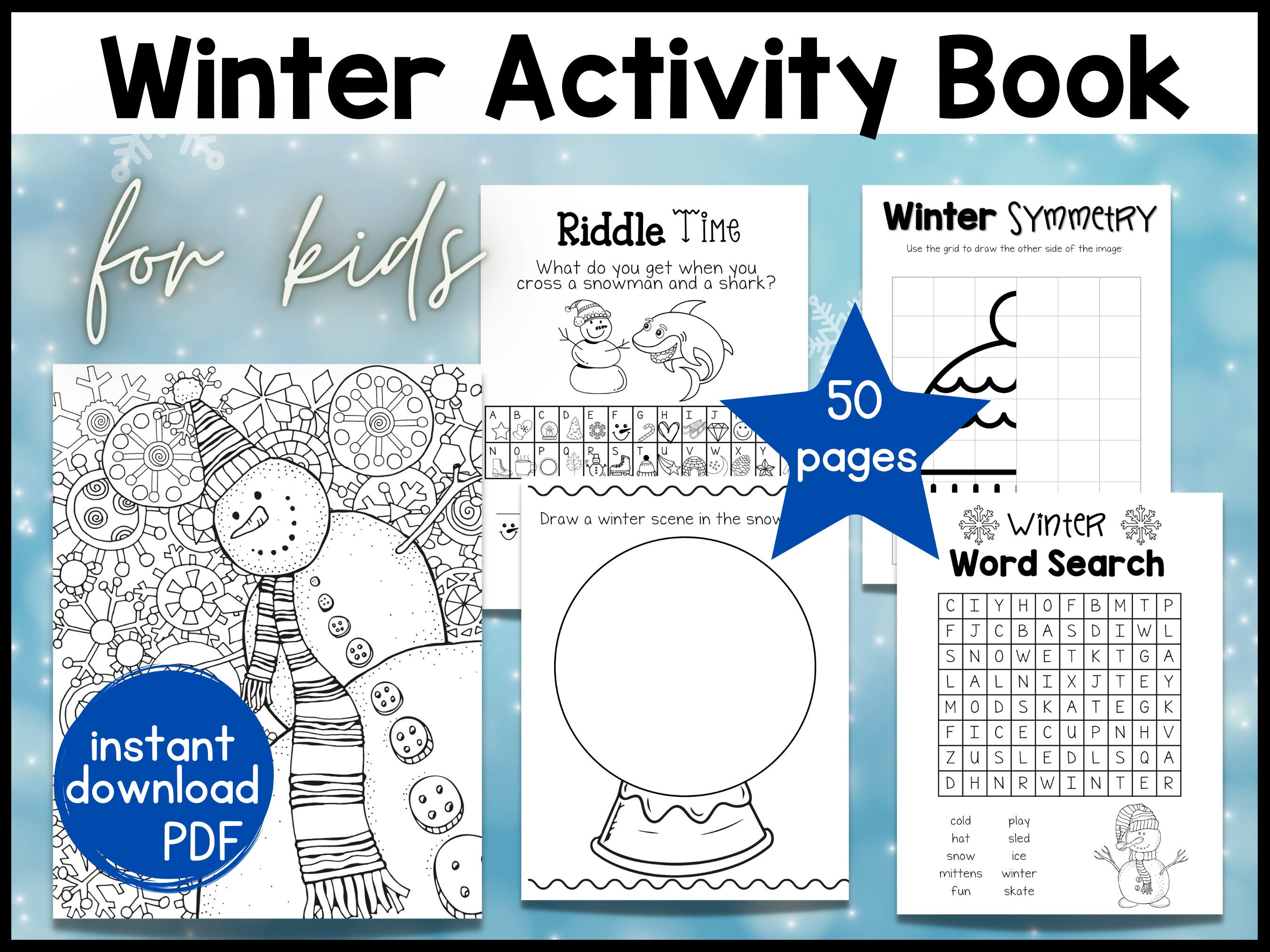 Winter Activities Book / Printable Winter Games for Kids / Winter Games ...