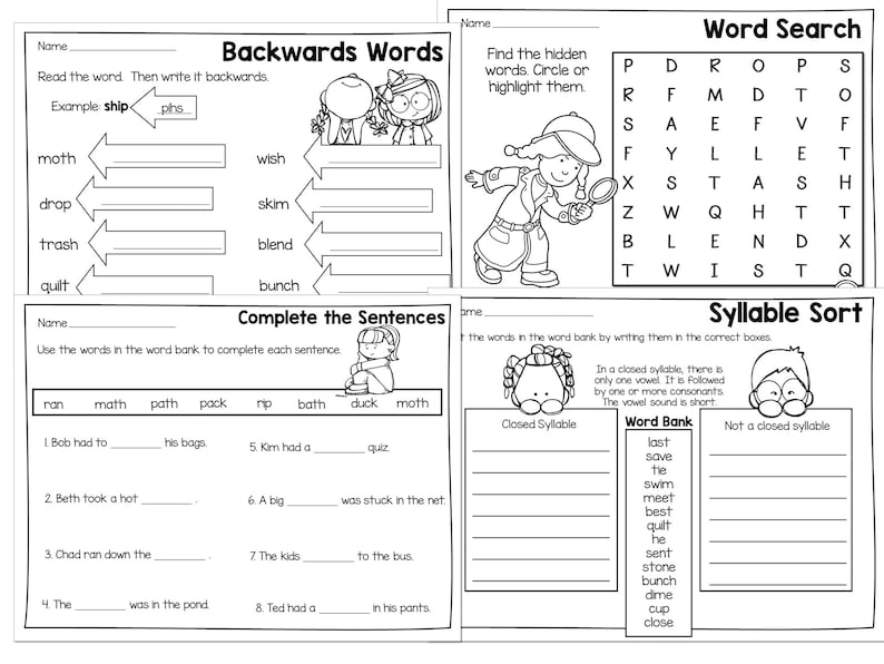 Phonics Foundations - Level 2 Unit 1 Phonics Word Work Packet - Etsy