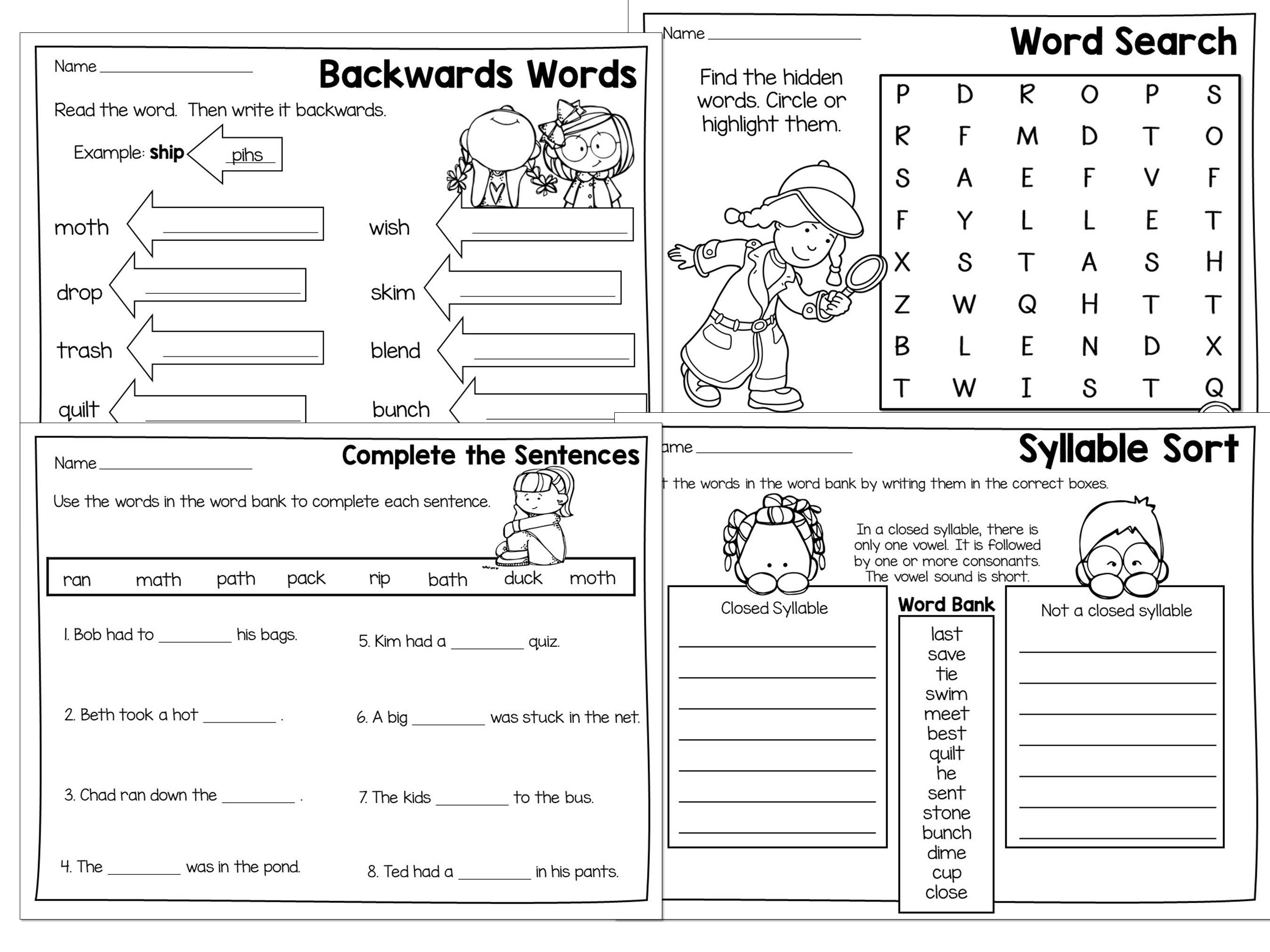 Phonics Foundations - Level 2 Unit 1 Phonics Word Work Packet - Etsy