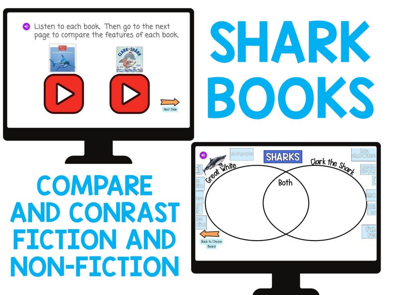 Sharks Digital Activity Board for First or Second Grade | Sharks ...