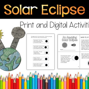Solar Eclipse Worksheets and Activities, Astronomy for Kids, Science ...