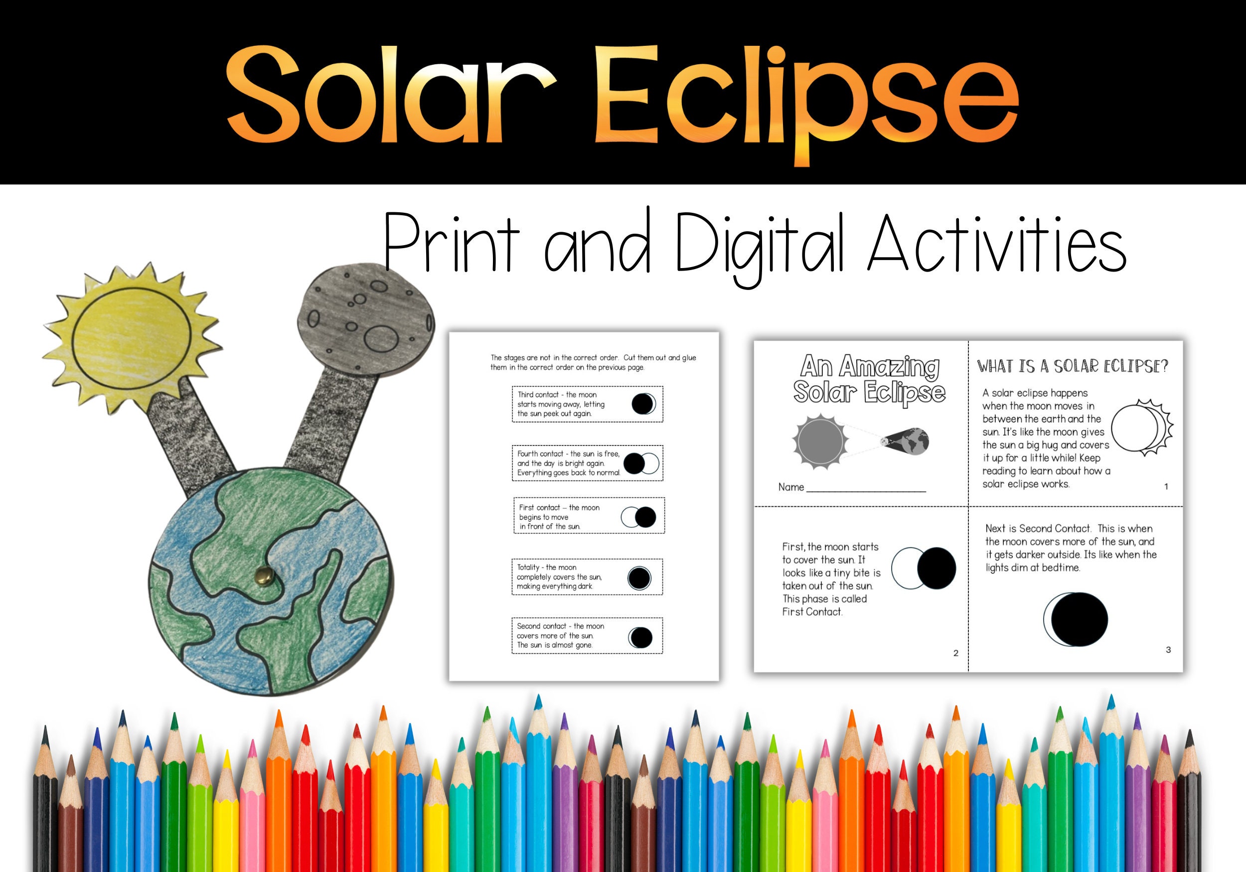 Solar Eclipse Worksheets and Activities, Astronomy for Kids, Science ...