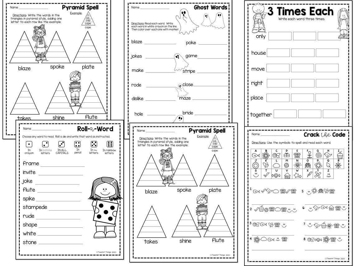 Phonics Foundations - Level 2 Unit 6 Phonics Word Work Packet/vowel ...