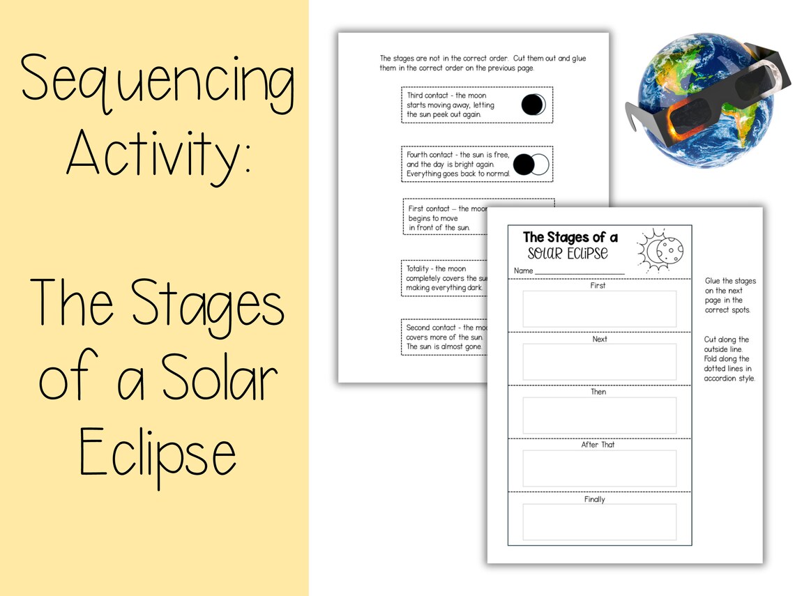 Solar Eclipse Worksheets and Activities, Astronomy for Kids, Science ...