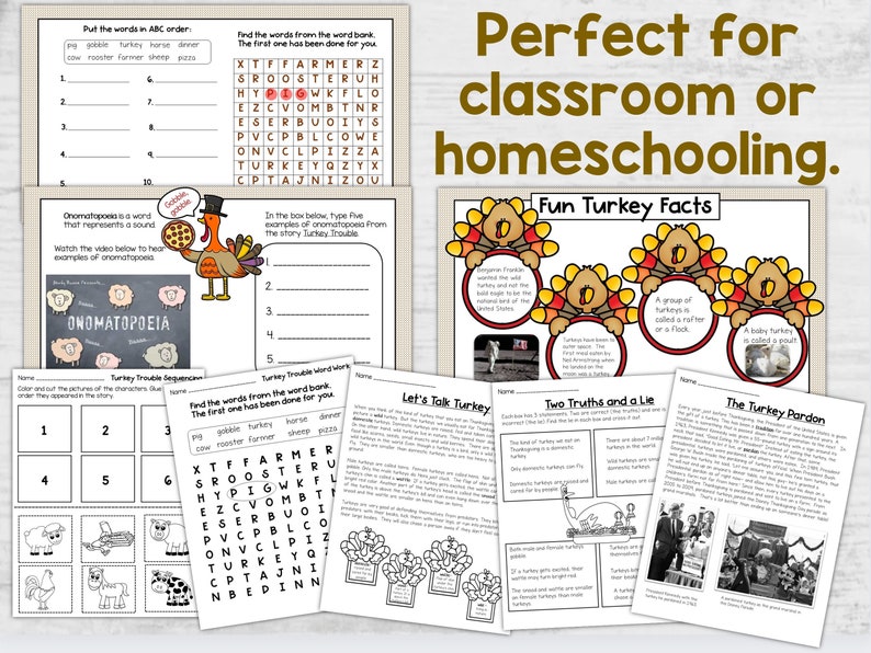 Turkey Trouble Companion Pack - Print and Digital Thanksgiving ...