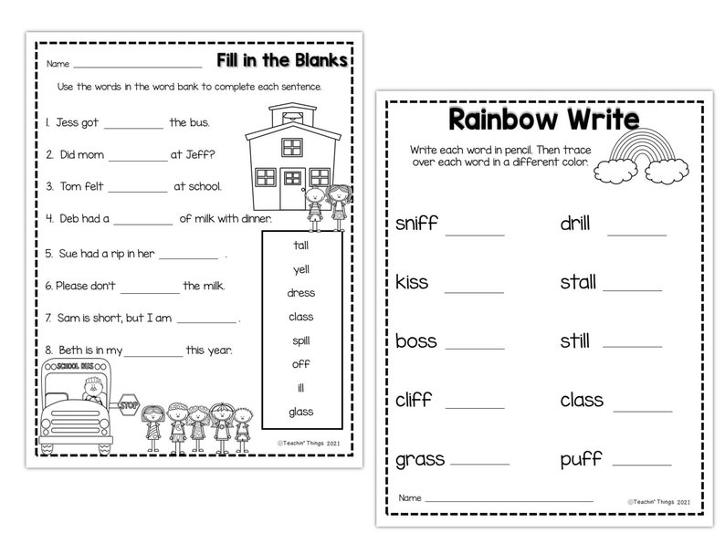 Phonics Foundations - Level 2 Unit 2 Phonics Word Work Packet - Etsy