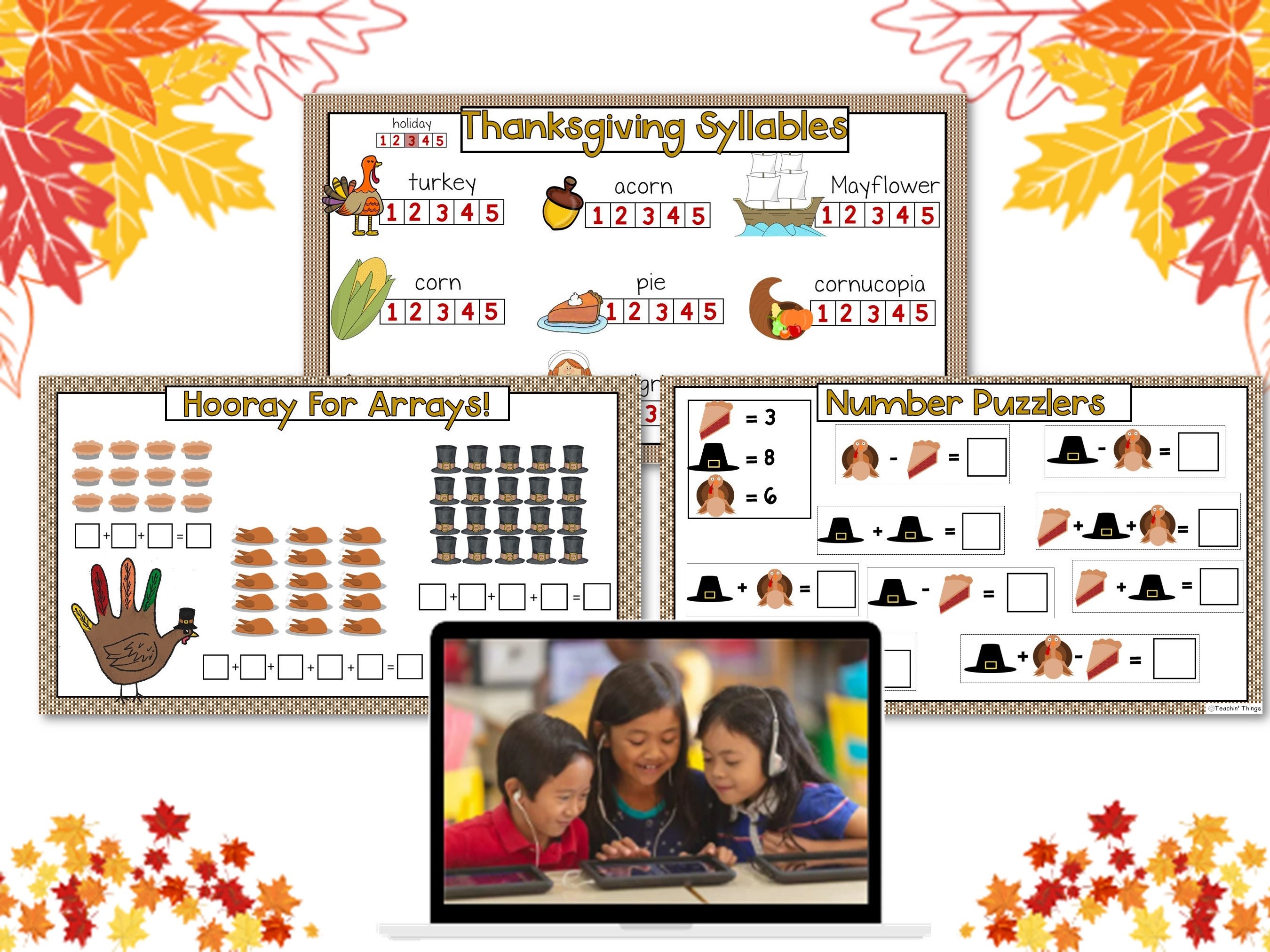 Thanksgiving Digital Activities for Kids - Etsy
