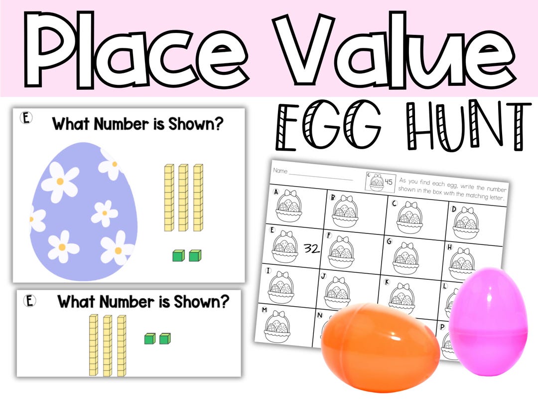 Base Ten Block Easter Egg Hunt – Place Value Activity (tens & Ones ...