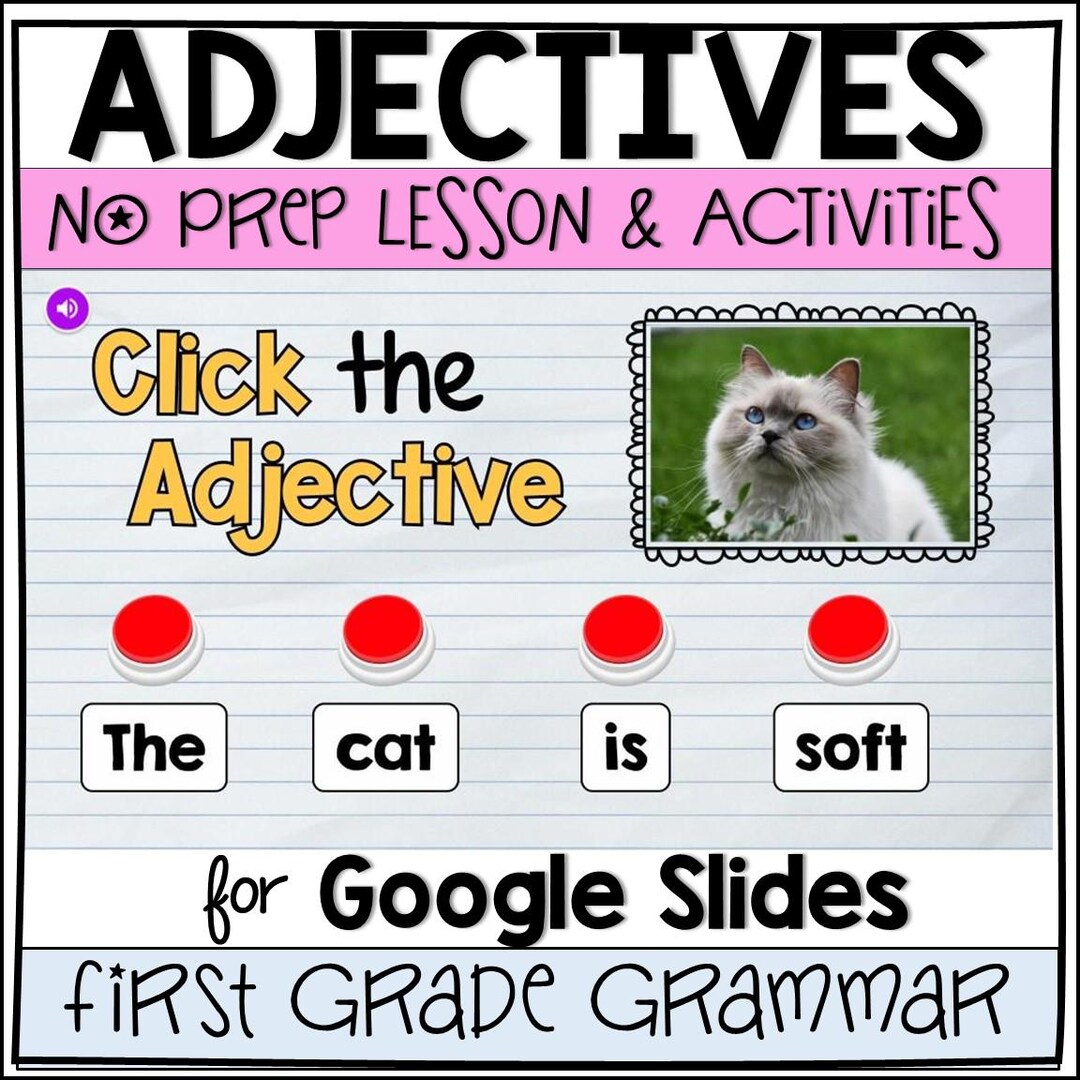 Adjectives Grammar Video Lesson & Activities | 1st Grade Grammar ...