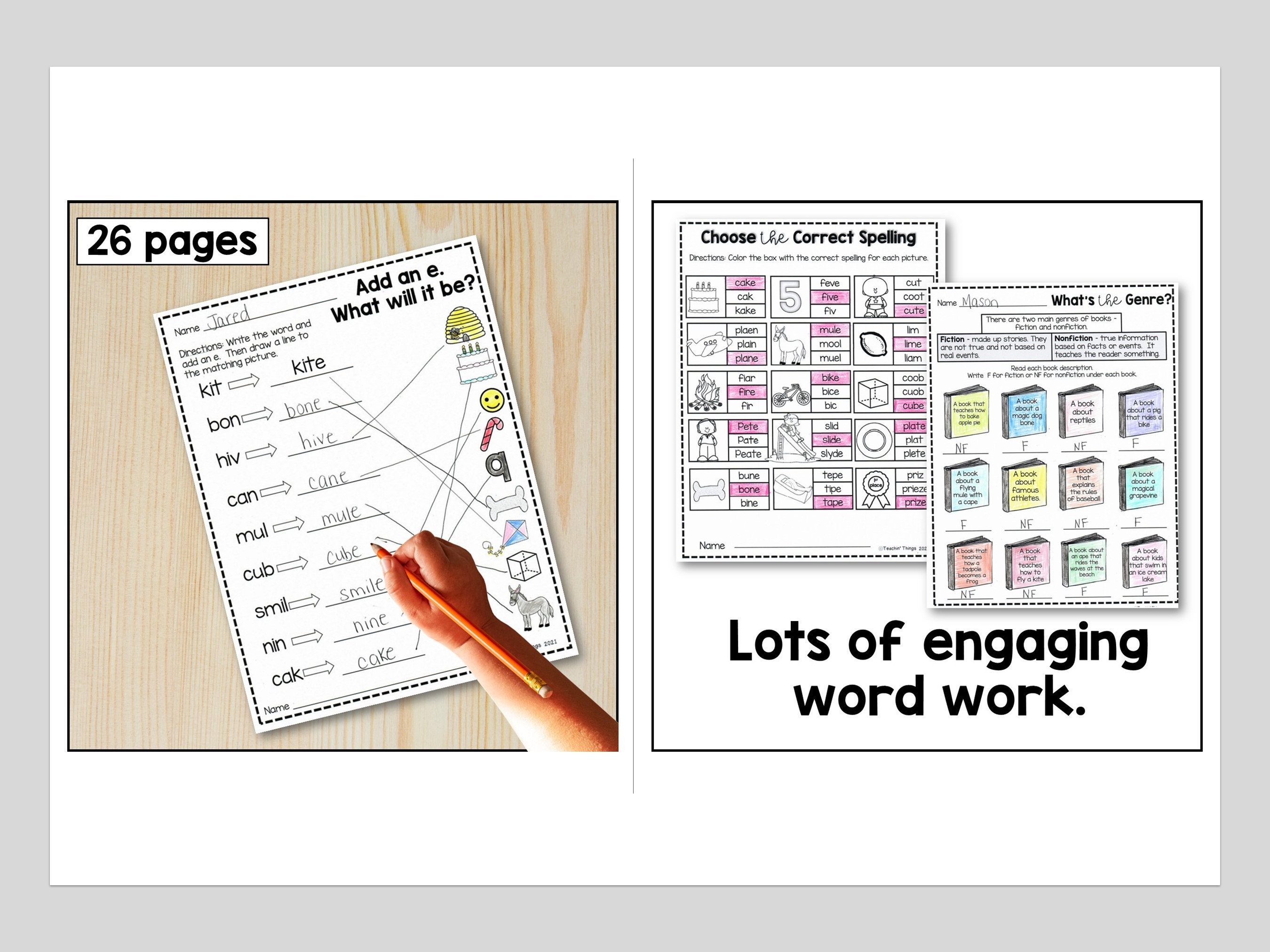 Phonics Foundations - Level 2 Unit 6 Phonics Word Work Packet/vowel ...