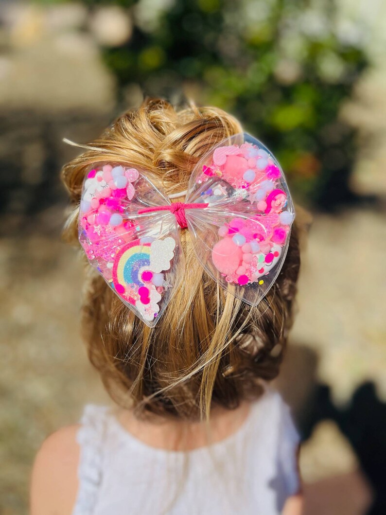 Shaker Hair Bow Clear Shaker Bow Large Shaker Bow Disneyland Shaker Bow ...