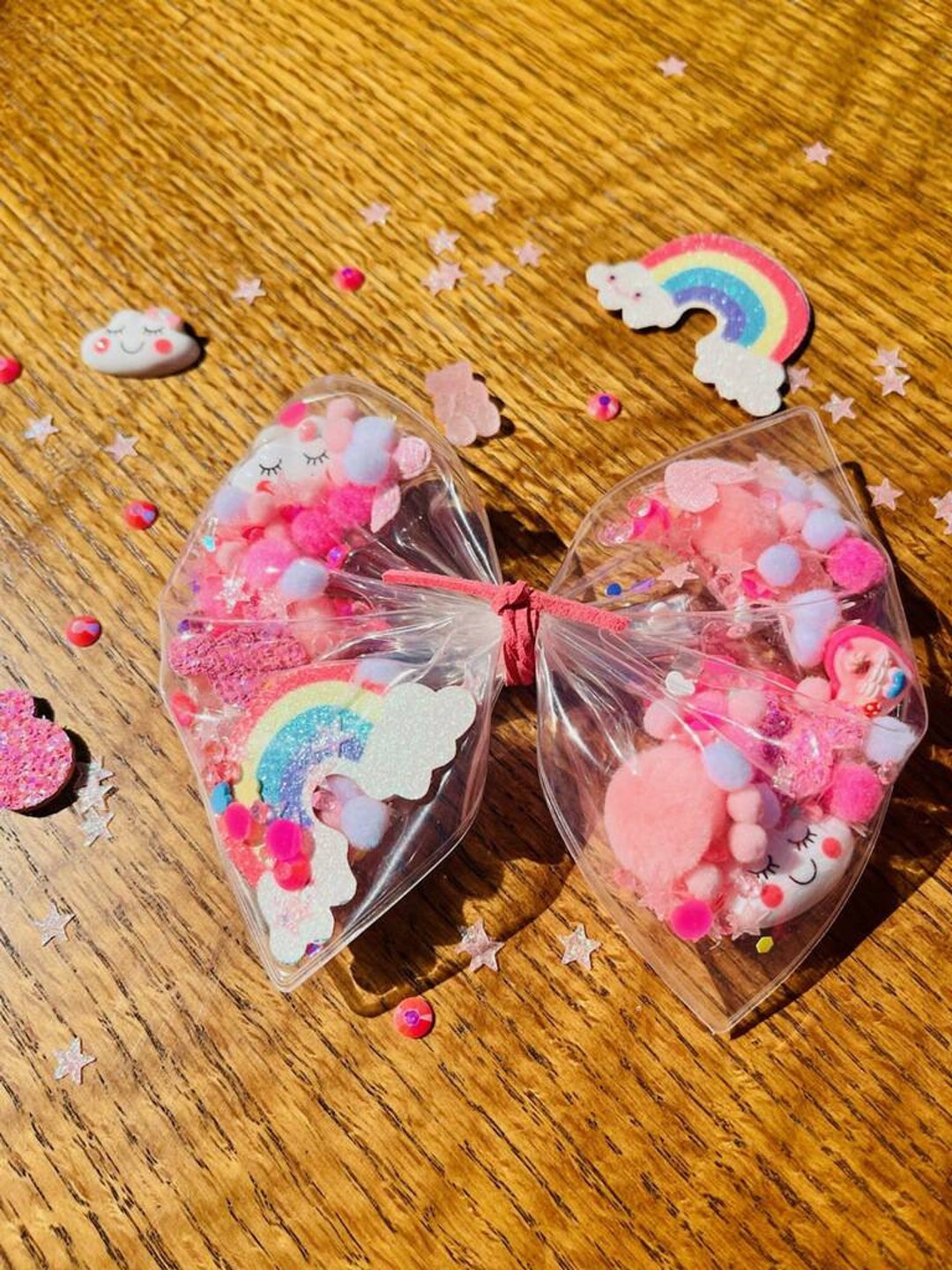 Shaker Hair Bow Clear Shaker Bow Large Shaker Bow Disneyland Shaker Bow ...