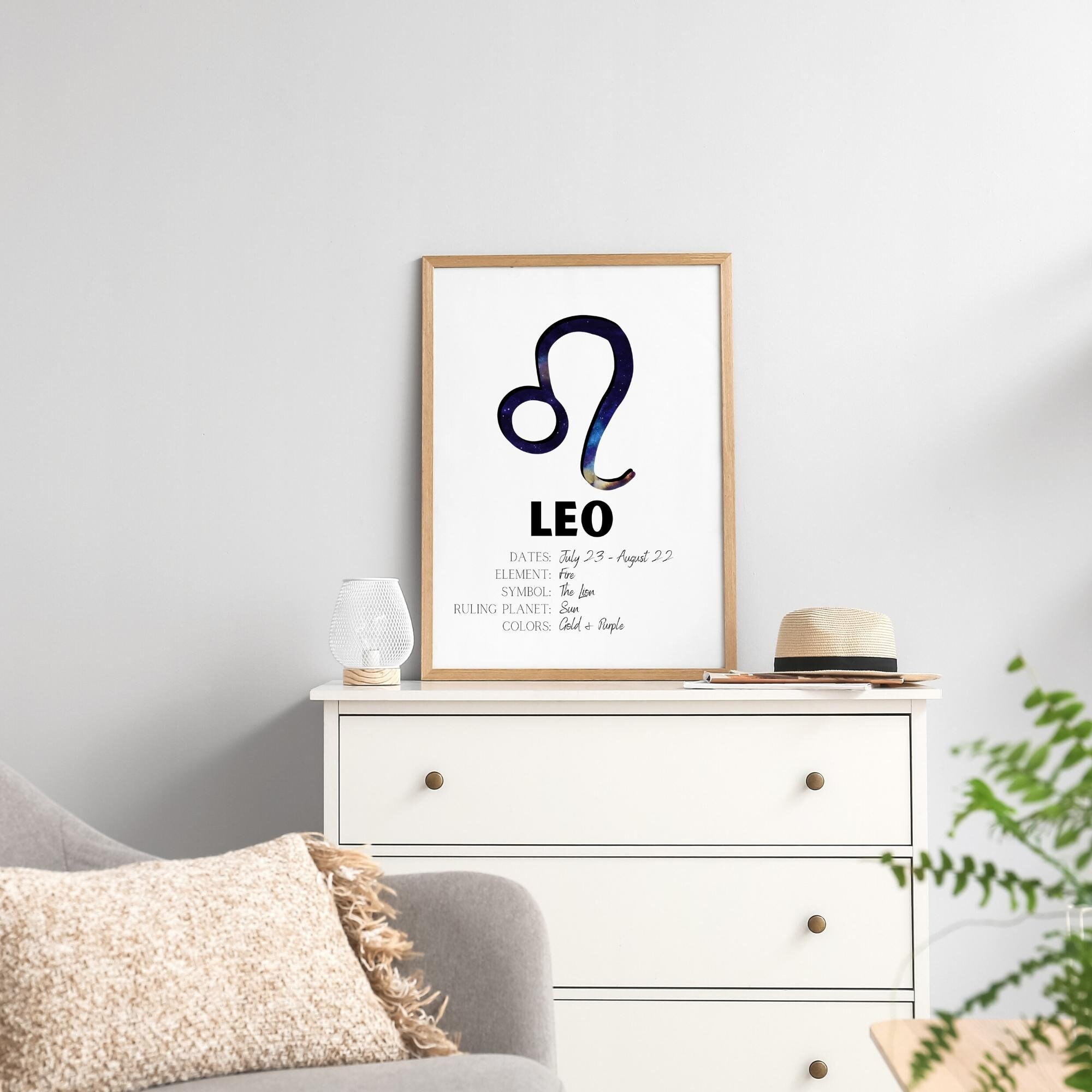 Leo Zodiac Sign Poster Leo Zodiac Print Leo Art Decor Leo - Etsy