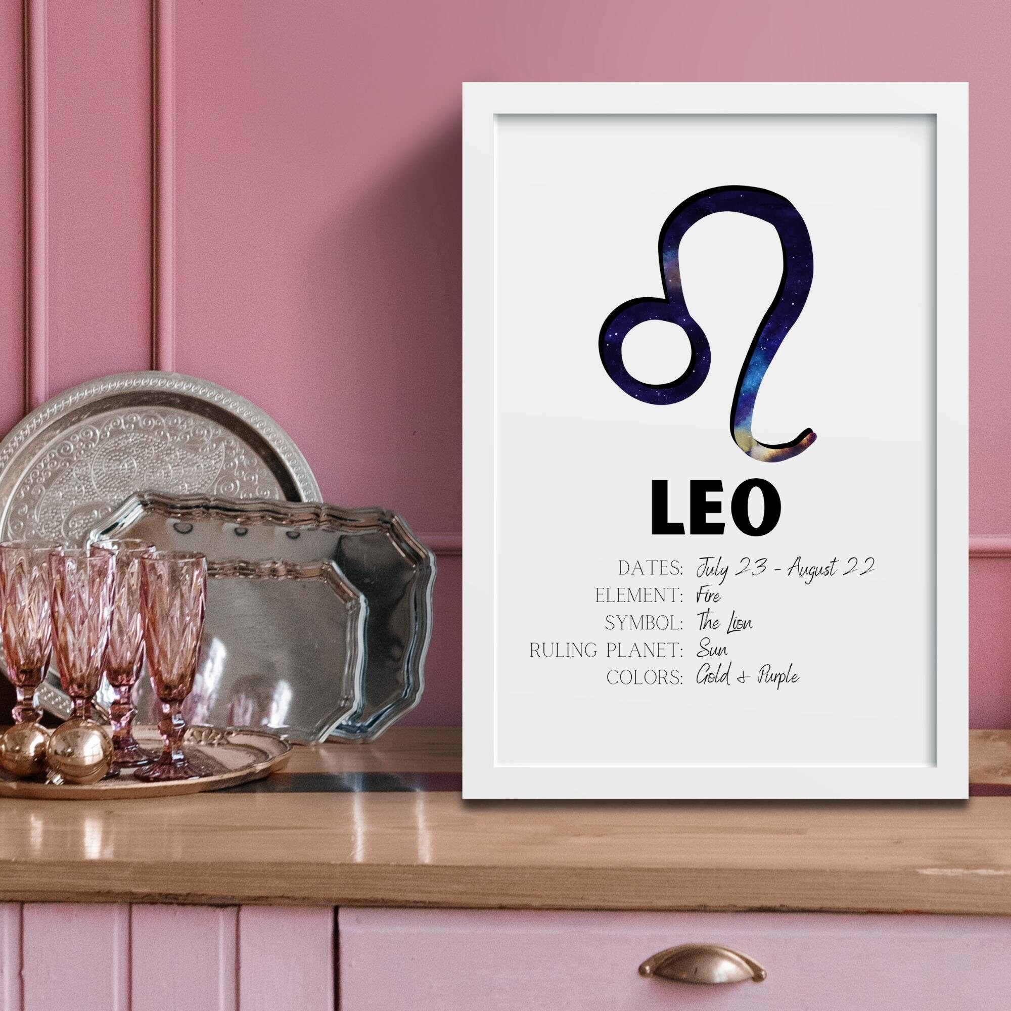 Leo Zodiac Sign Poster Leo Zodiac Print Leo Art Decor Leo - Etsy