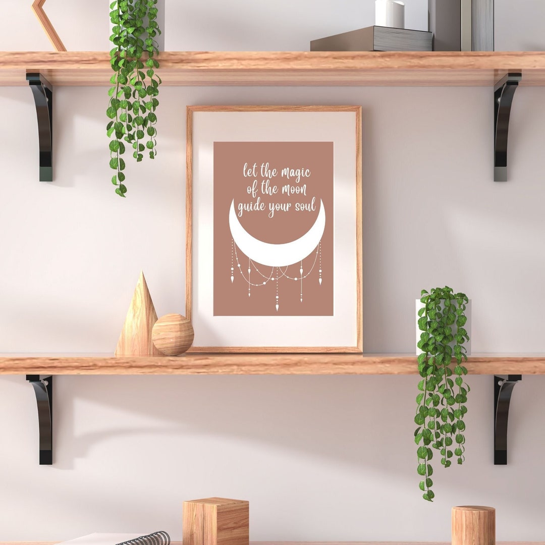 Moon Magic, Inspirational Quote, Astrology Spiritual Wall Art, Mauve ...