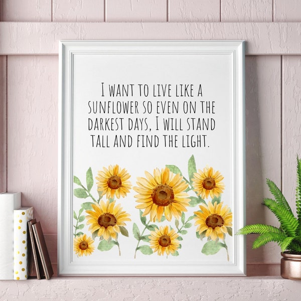 Sunflower Quote Poster - Etsy