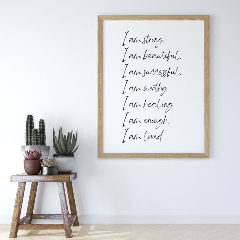 Positive Affirmations Poster Printable Positive Inspirational - Etsy
