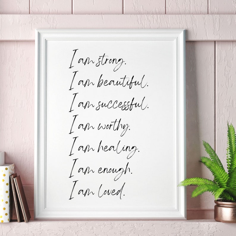 Positive Affirmations Poster Printable Positive Inspirational - Etsy