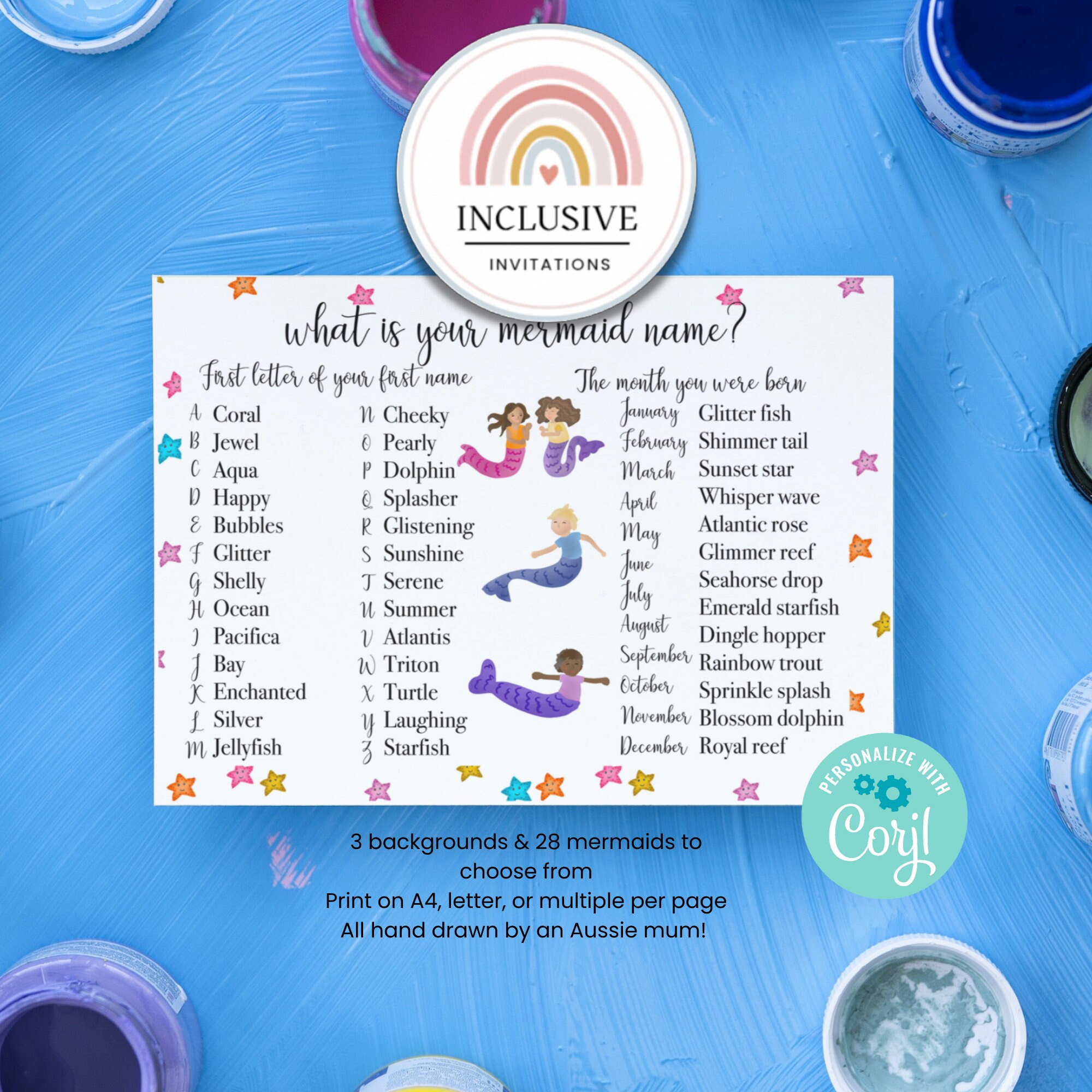 Mermaid Party Games Printable Customisable Party Lolly Loot Bags ...