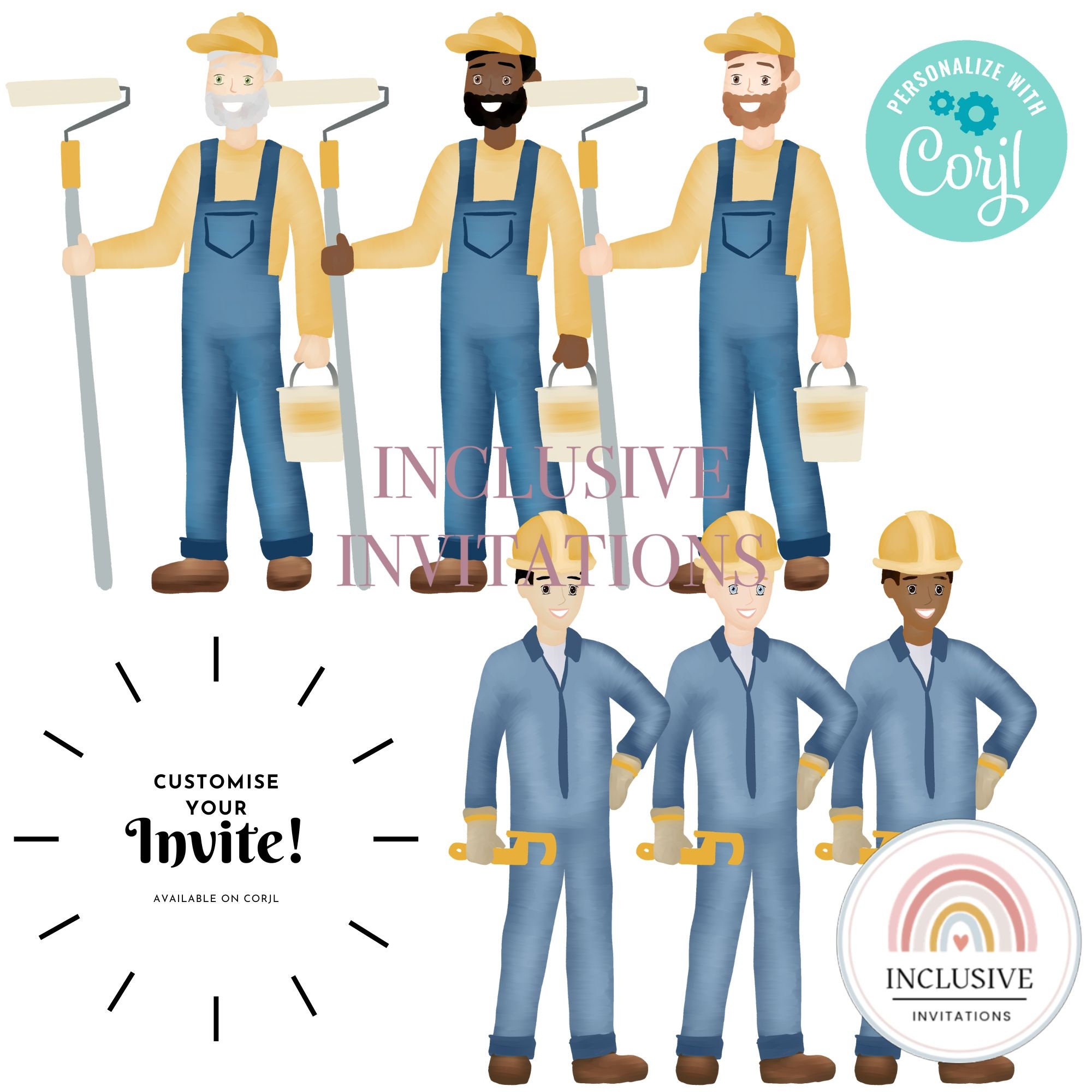 Construction Birthday Party Food Labels Name Tags Table Place Setting ...