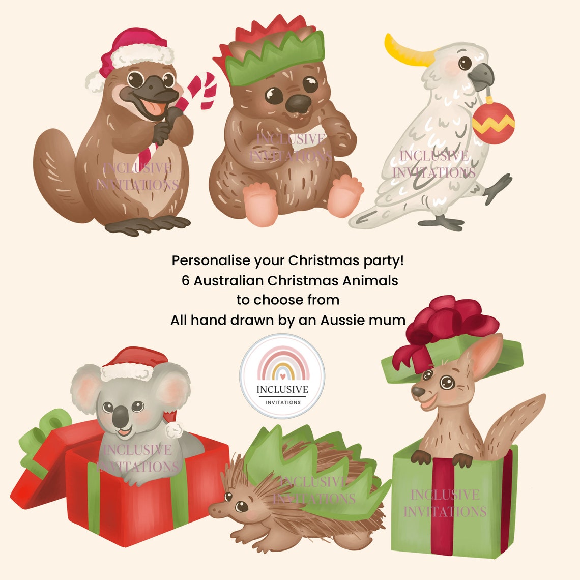 Printable Christmas Party Place Setting Labels, Customisable Australian ...