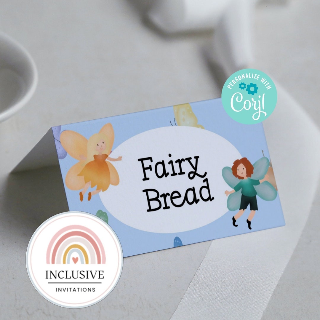 Fairy Party Food Labels: Printable DIY Place Setting Template - Etsy