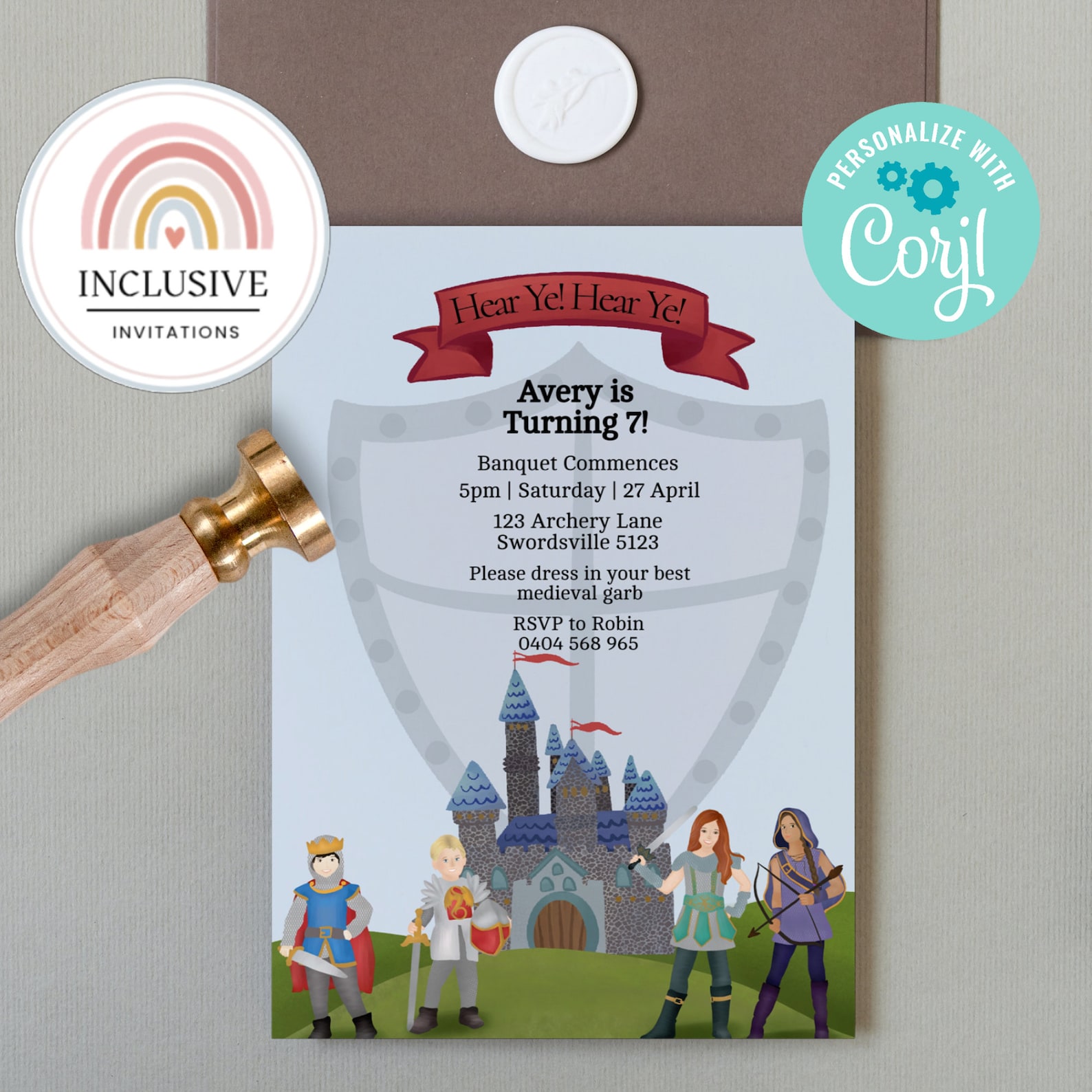 Medieval Printable Invite and Evite, Knights and Castles Themed Party ...