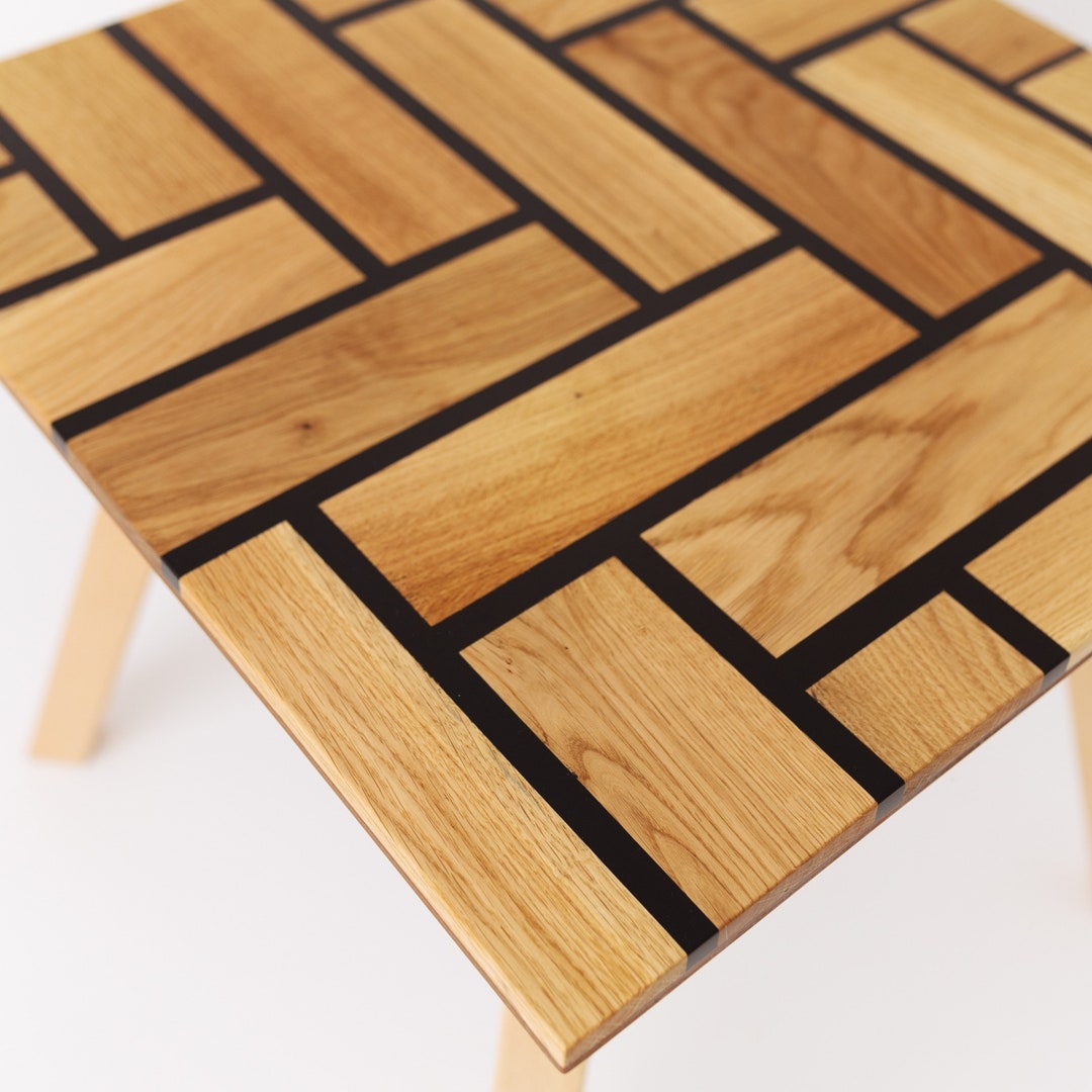 Oak Wood & Black Epoxy Coffe Table, Finished With Hard Oil. - Etsy