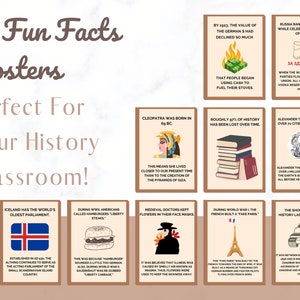 History Classroom Decor, Set of 10 History Posters, History Facts ...