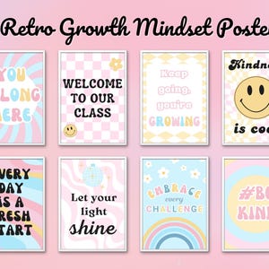 Growth Mindset Retro Posters, Classroom Posters, Elementary Classroom ...