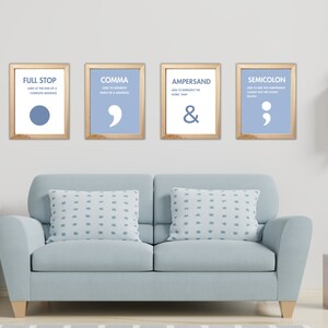 Punctuation English Classroom Posters Set of 12, Boho Classroom Decor ...