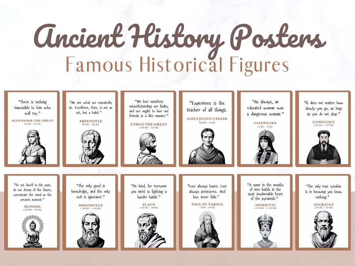 Ancient Historical Figures Posters | Famous Historical Figures ...