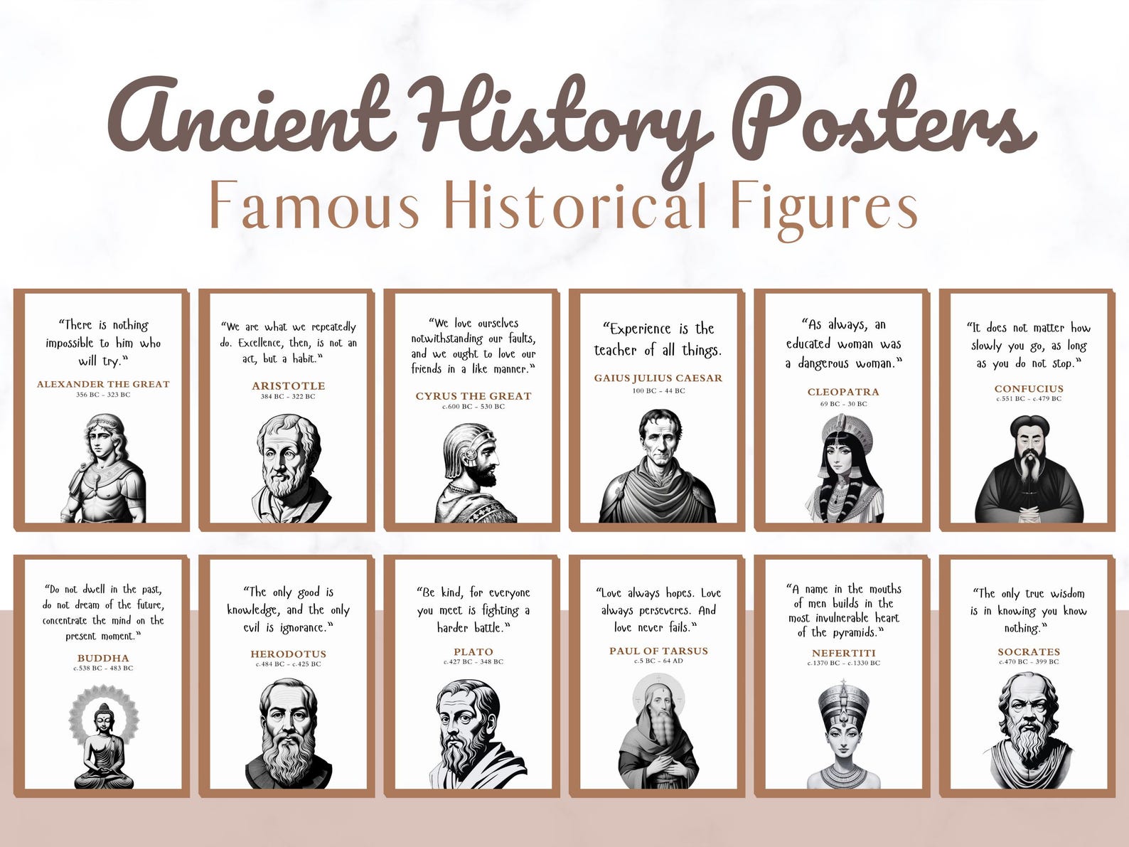 Ancient Historical Figures Posters | Famous Historical Figures ...