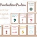 Punctuation English Classroom Posters Set of 12, Boho Classroom Decor ...