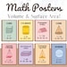Mathematics Posters, Volume and Surface Area Formulas Posters Set ...
