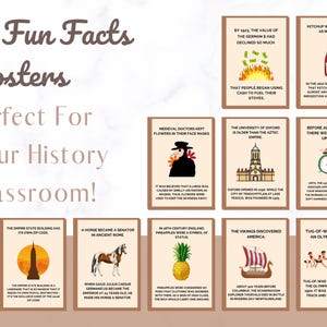 History Classroom Decor, Set of 10 History Posters, History Facts ...