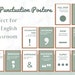 Punctuation English Classroom Posters Set of 12, Boho Classroom Decor ...