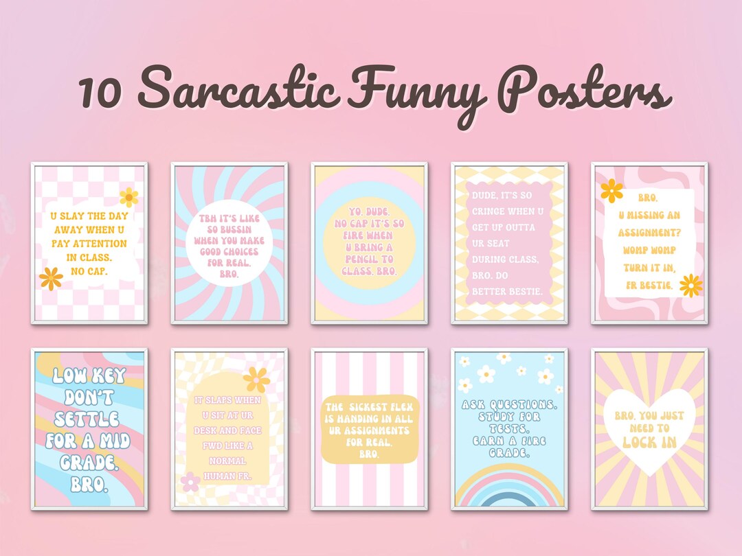 Sarcastic Funny Classroom Posters, Middle School Teacher Posters, High ...