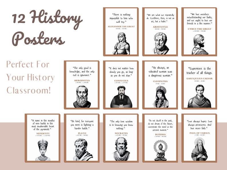 Ancient Historical Figures Posters | Famous Historical Figures ...